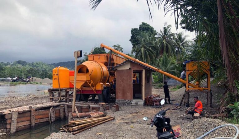 AJY35 Mobile Batching Plant Finished Installation in Indonesia